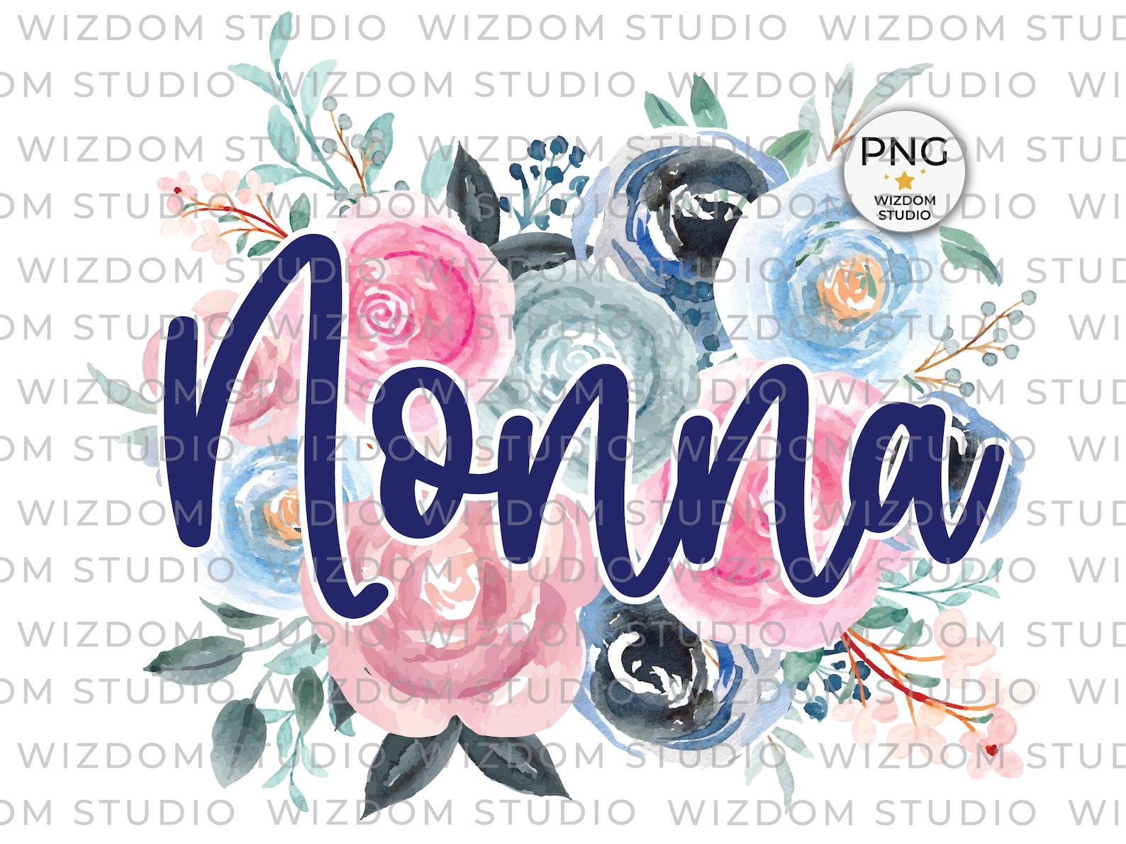 Nonna PNG Image, Floral Nonna Design, Sublimation Designs Downloads ...