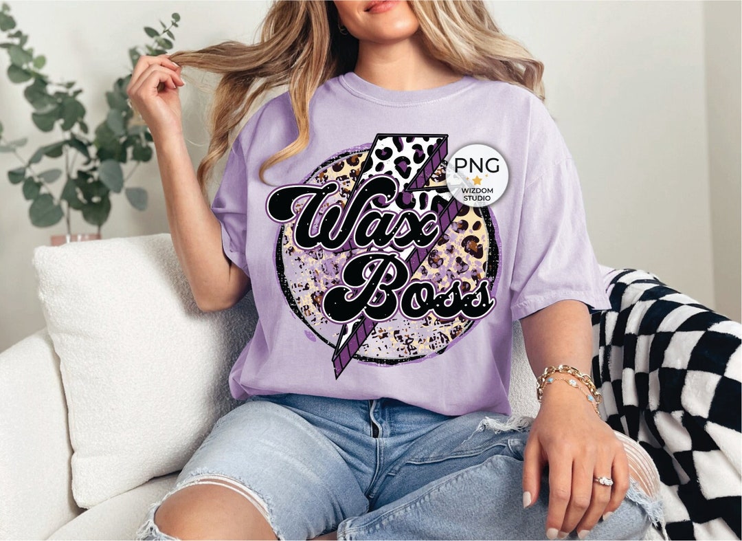 Wax Boss PNG Image, Lightning Bolt Purple Leopard Design, Sublimation ...