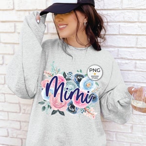 Mimi PNG Image, Floral Mimi Design, Sublimation Designs Downloads, PNG ...