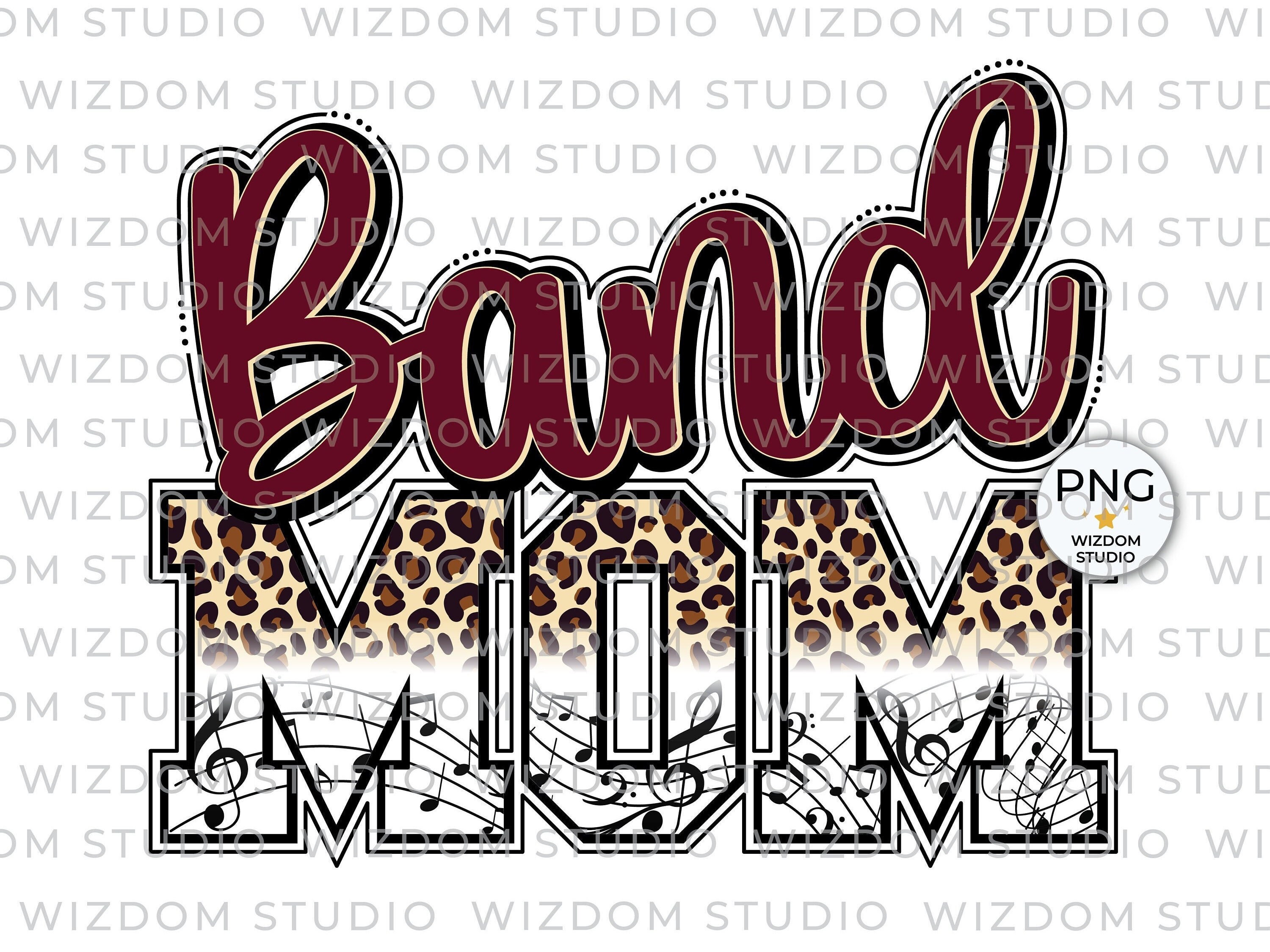 Band Mom PNG Image Leopard Maroon Letters Marching Band | Etsy
