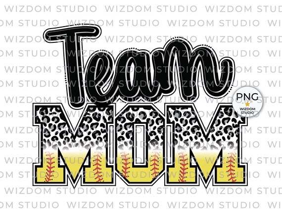Team Mom PNG Image Softball Team Mom Leopard Black Design - Etsy