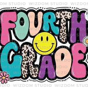 Fourth Grade PNG Image, Back to School Leopard 4th Grade Design ...