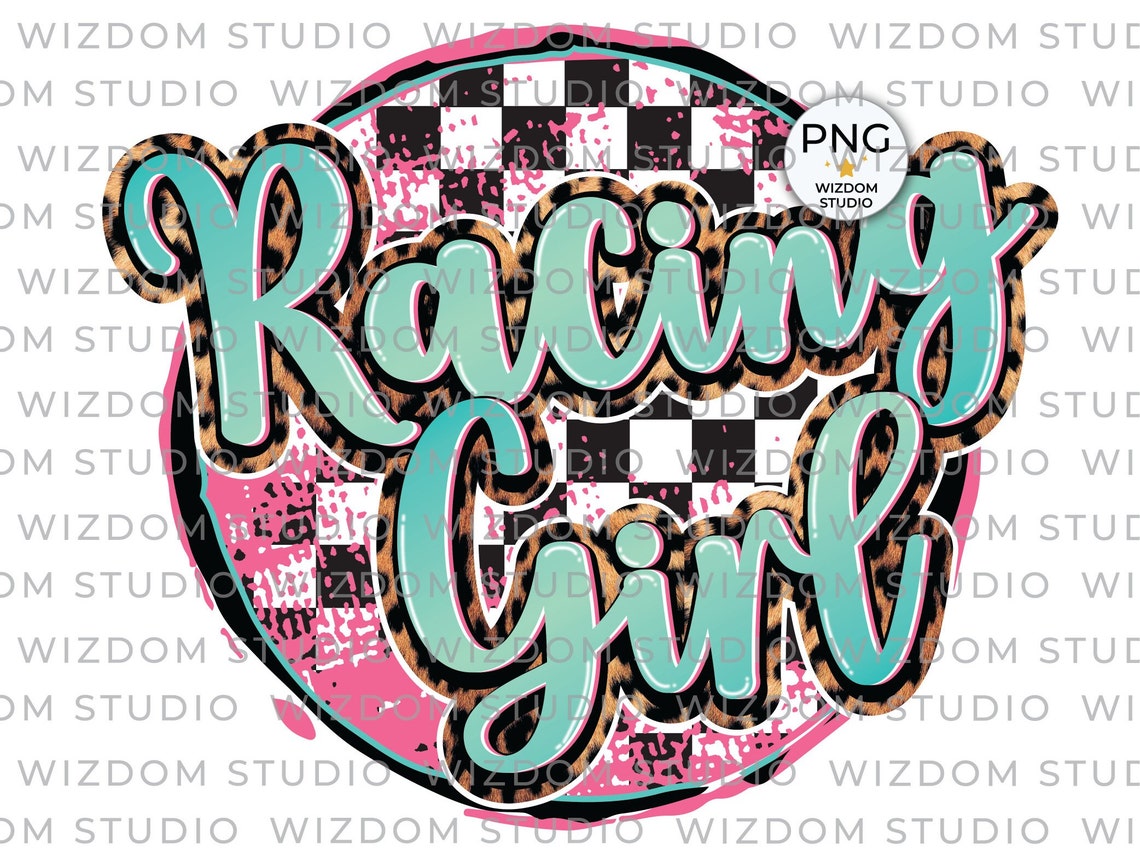Racing Girl PNG Image Checkered Flag Racing Design - Etsy
