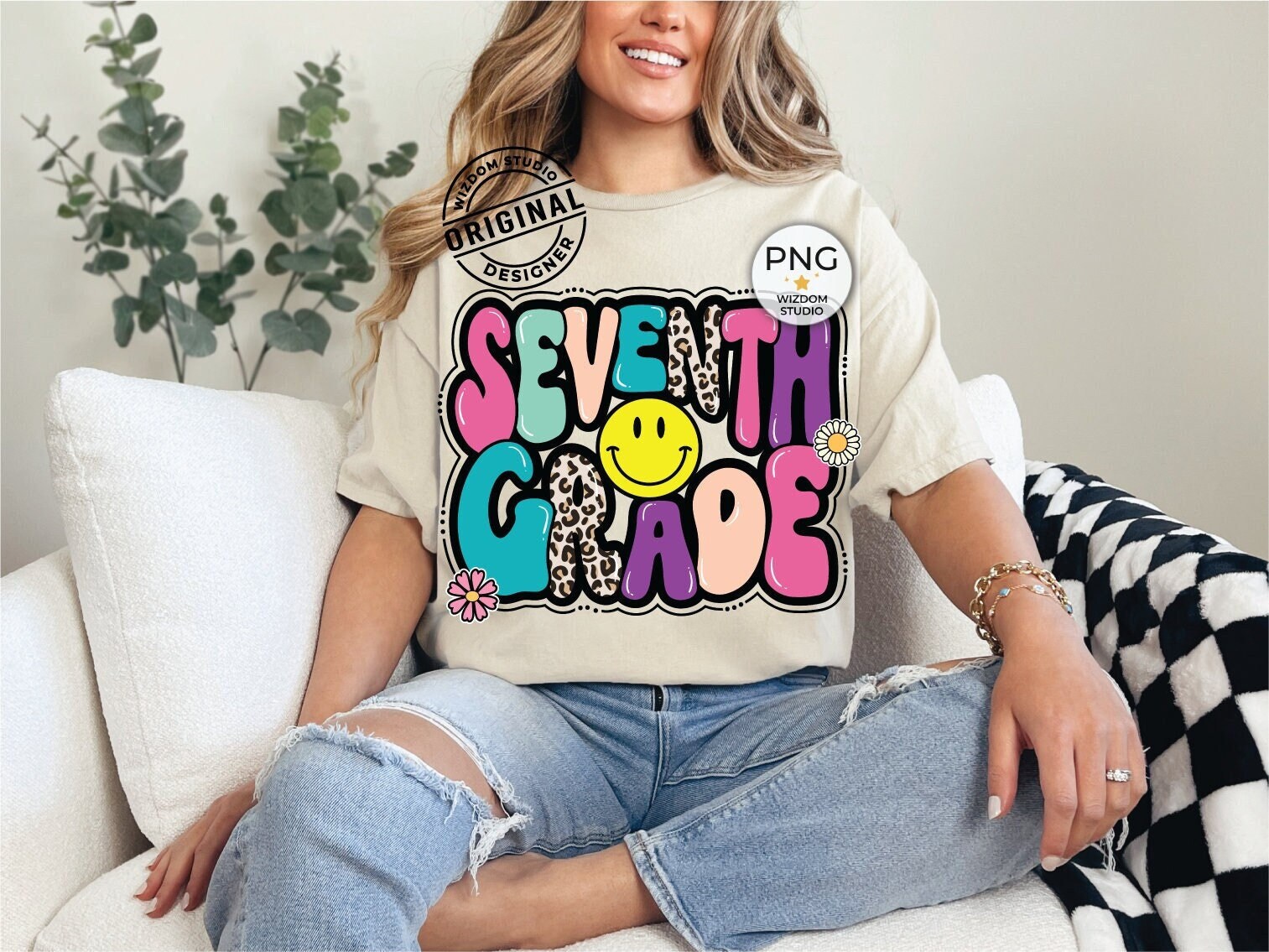 Seventh Grade PNG Image, Back to School Leopard 7th Grade Design ...