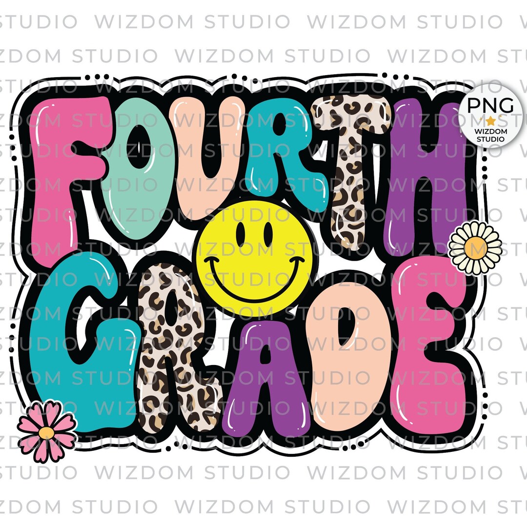 Fourth Grade PNG Image, Back to School Leopard 4th Grade Design ...