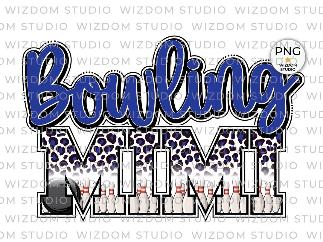 Bowling Mimi PNG Image, Leopard Bowling Grandma Blue Design ...