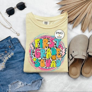 First Grade Squad PNG Image, Back to School Design, Sublimation Designs ...