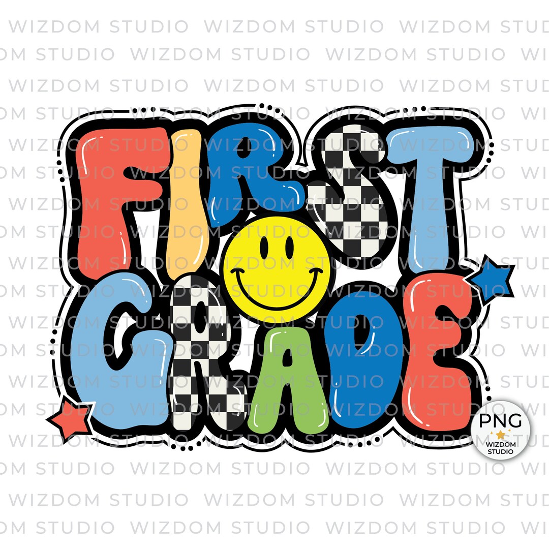 First Grade PNG Image Back to School Checkered Flag 1st Grade - Etsy