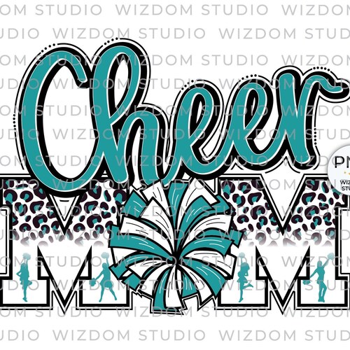Cheer Mom PNG Image Leopard Cheer Teal Design Sublimation - Etsy