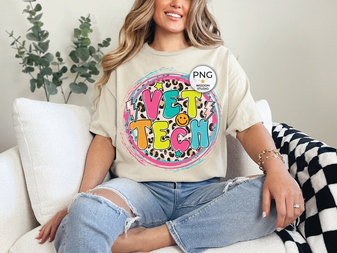 Vet Tech PNG Image, Leopard Colorful Veterinary Design, Sublimation ...