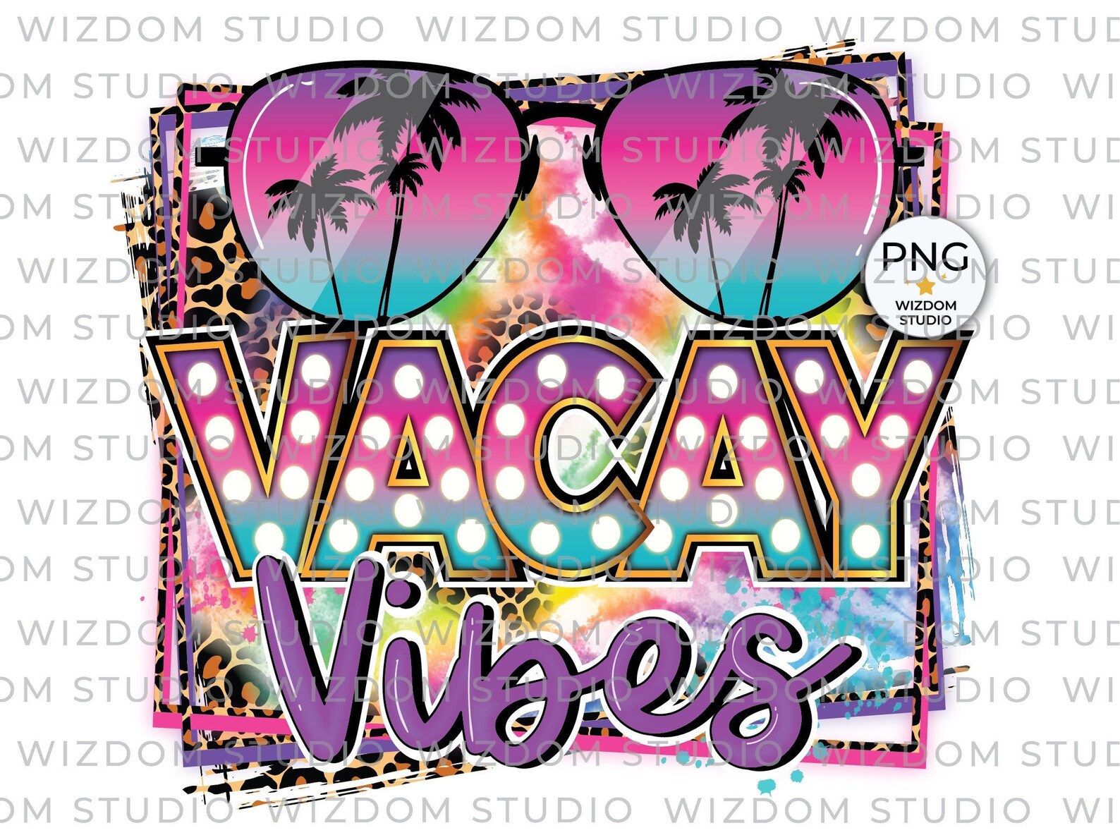 Vacay Vibes PNG Image, Leopard Summer Vacation Design, Sublimation ...