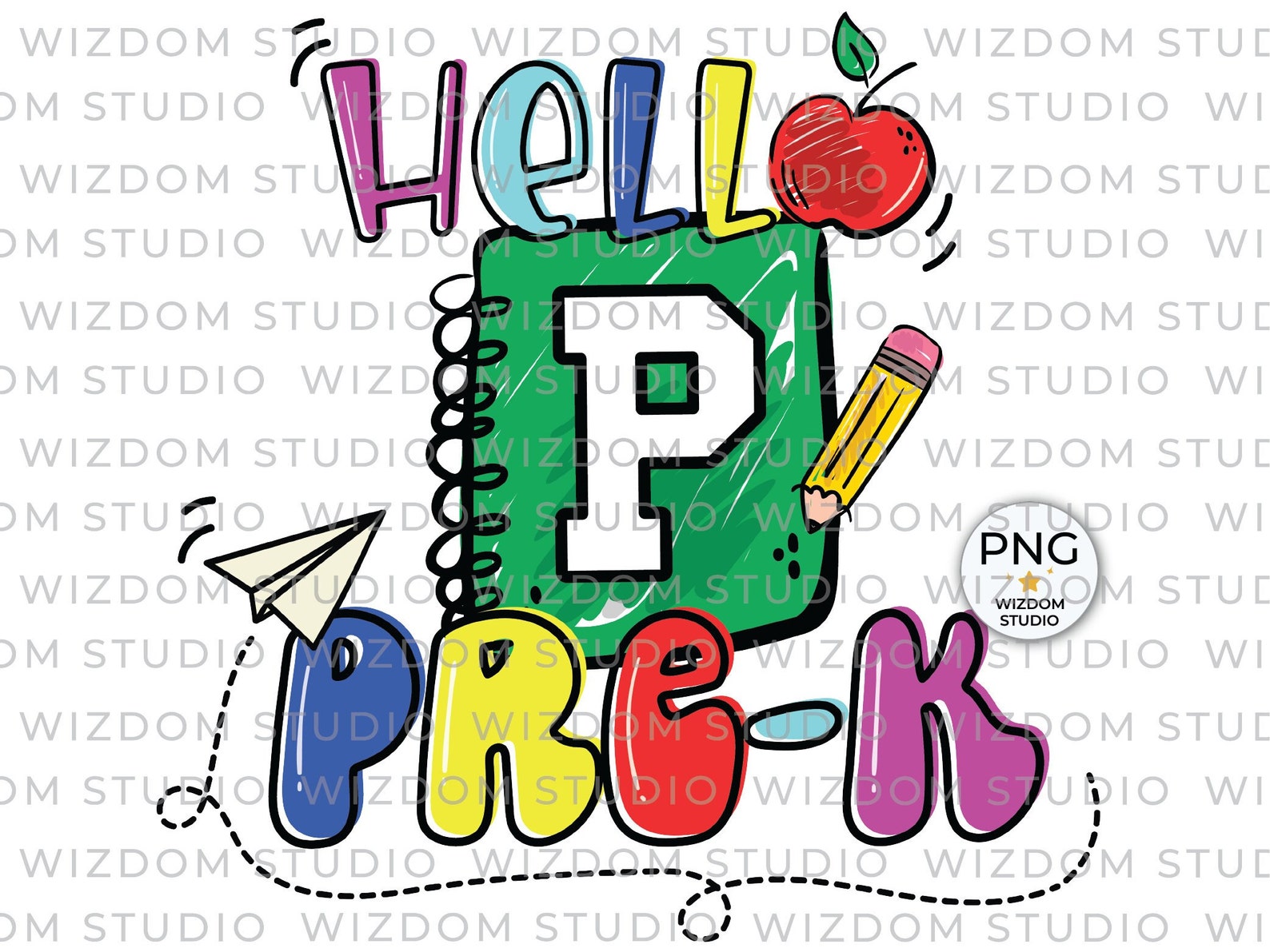 Hello Pre-k PNG Image Back to School Pre-k Design - Etsy