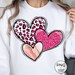 Three Hearts PNG Image, Pink Leopard Valentine's Heart Design ...