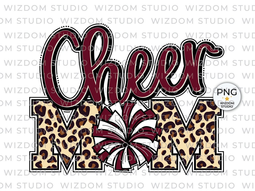 Cheer Mom PNG Image Maroon Cheer Leopard Letter Design - Etsy