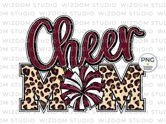 Cheer Mom PNG Image Maroon Cheer Leopard Letter Design - Etsy