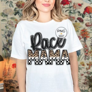 Race Mama PNG Image, Racing Checkered Flag Leopard Black Design ...