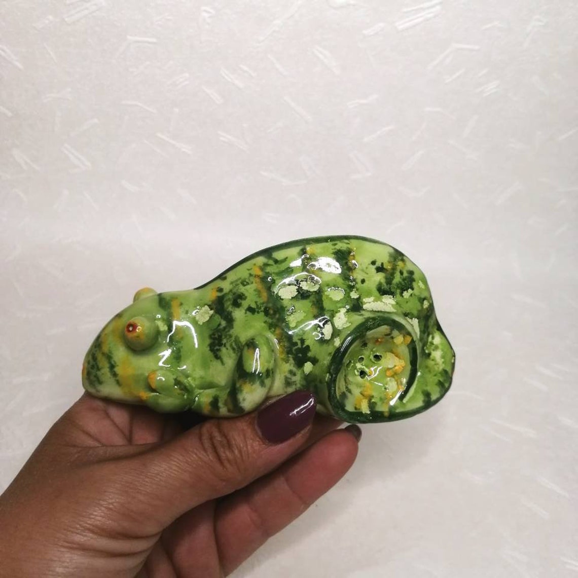 Chameleon Pipe Handmade Pipe Ceramic Pipe Handmade Ceramic - Etsy