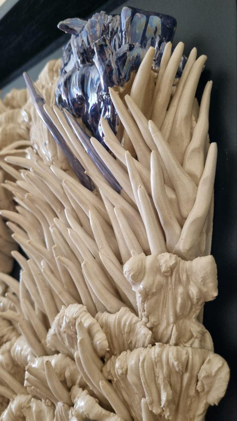 15x15 Inch Handmade Ceramic 3D Coral Reef Sculpture Unique Ocean ...