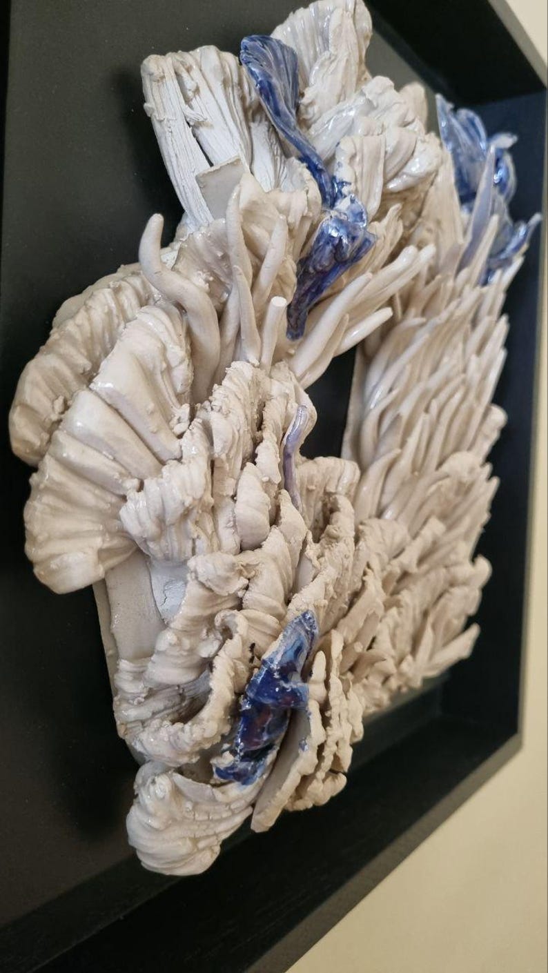 15x15 Inch Handmade Ceramic 3D Coral Reef Sculpture Unique Ocean ...