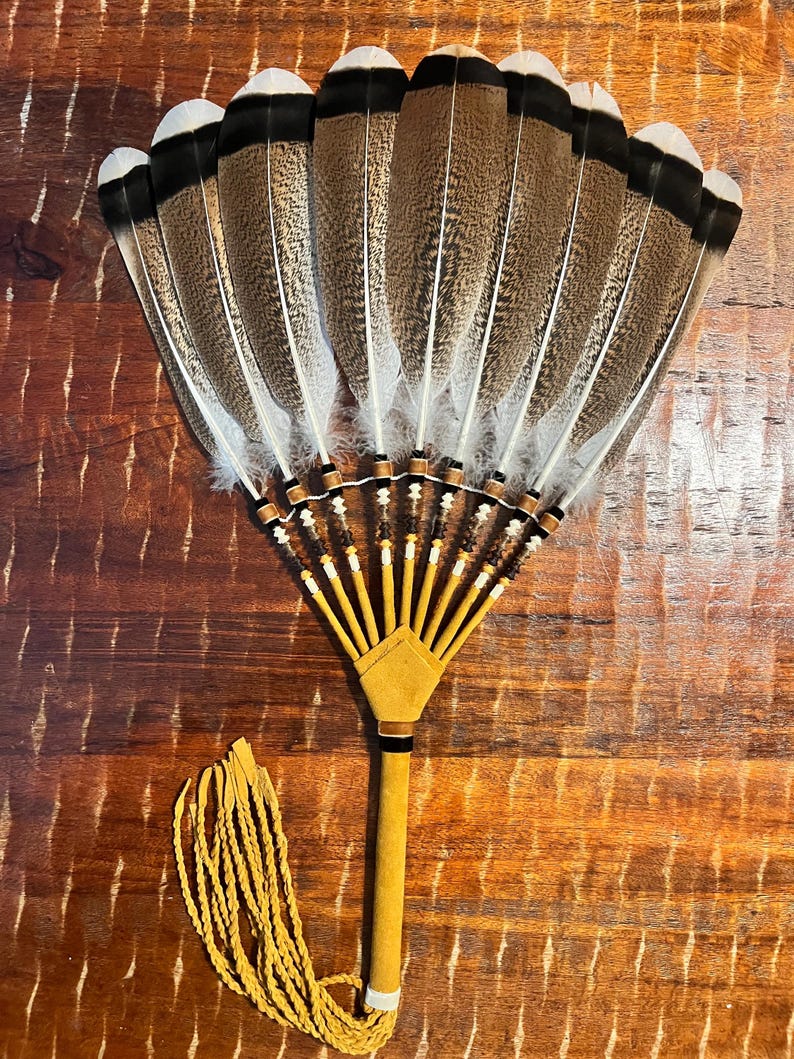 NAC Peyote Fan, Ceremony Instrument, Beautiful Natural Wild Turkey ...