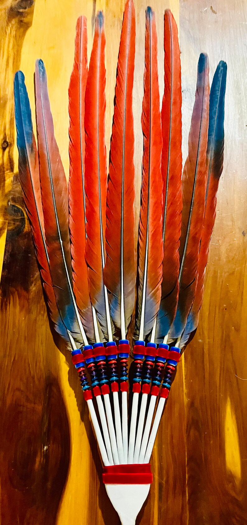 Scarlet Macaw Peyote Ceremony Feather Fan, NAC Native American Church ...