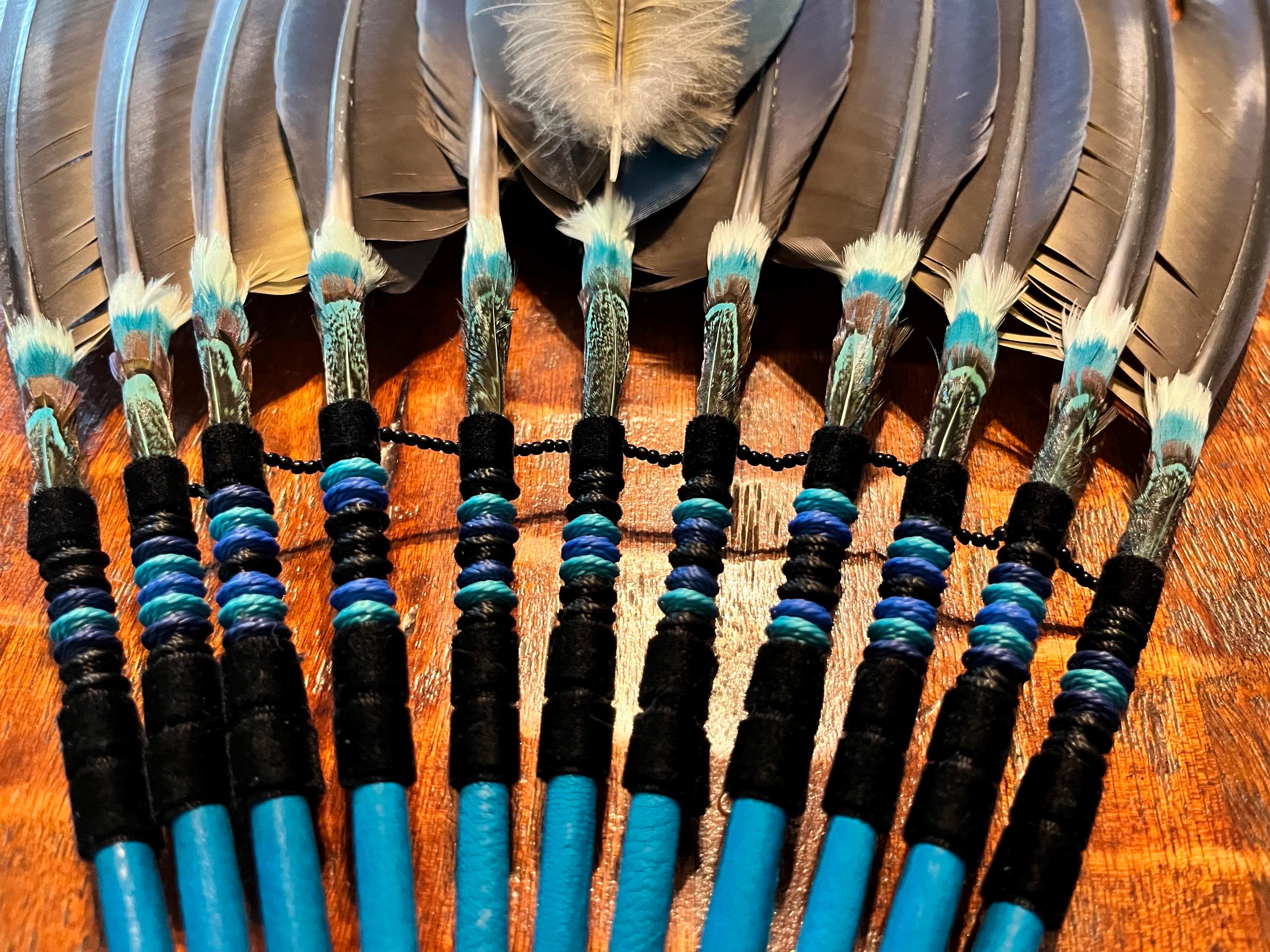 Beautiful Blue Macaw NAC Prayer Fan, Feather Peyote Ceremony Tool ...
