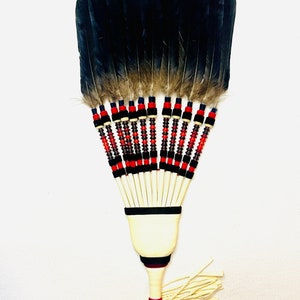 Beautiful English Crow Feather Ceremonial Fan, NAC Native American ...
