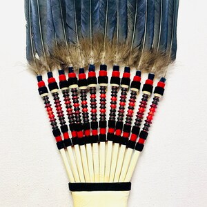 Beautiful English Crow Feather Ceremonial Fan, NAC Native American ...
