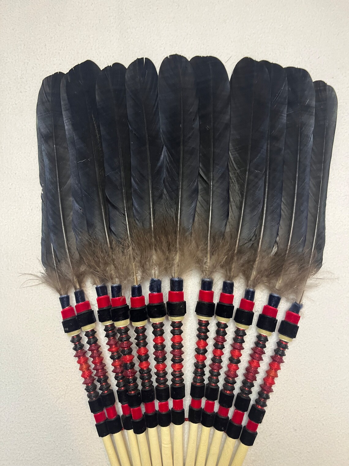 Beautiful English Crow Feather Ceremonial Fan, NAC Native American ...