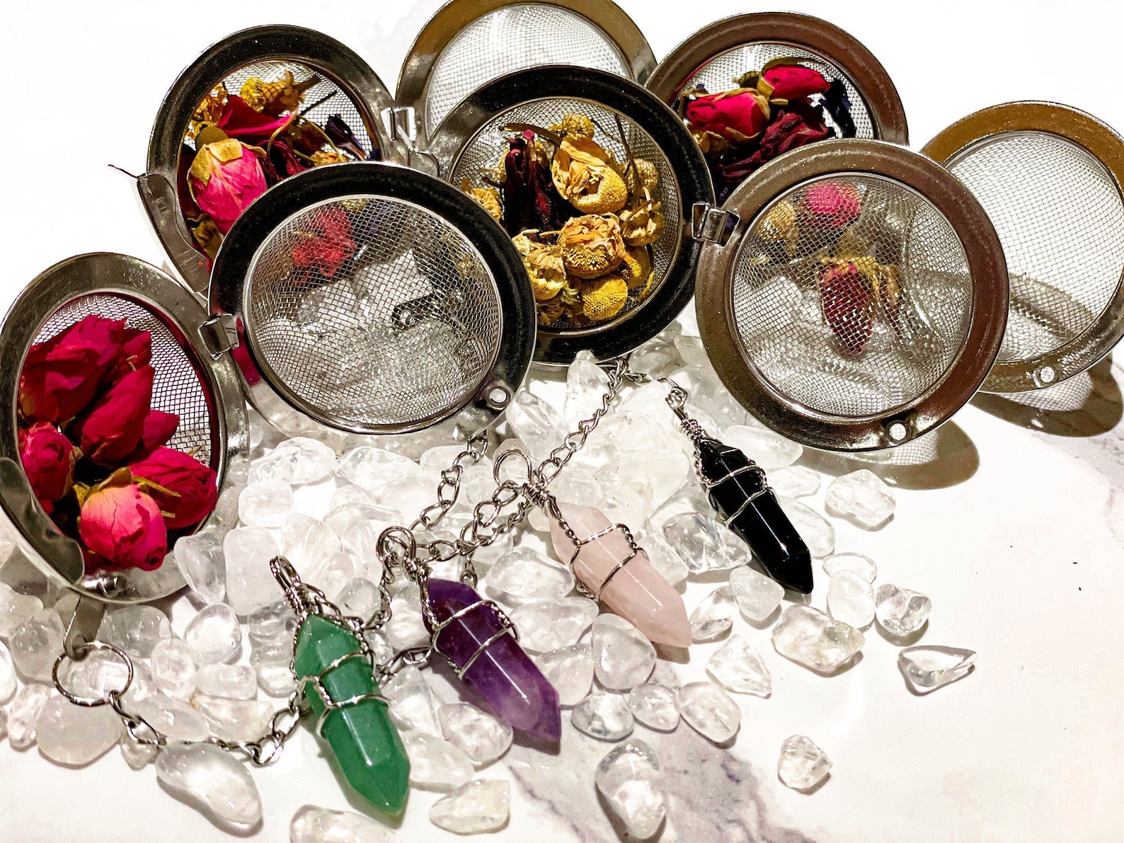 Gem Tea Steeper Natural Stone Tea Infuser Green Aventurine | Etsy