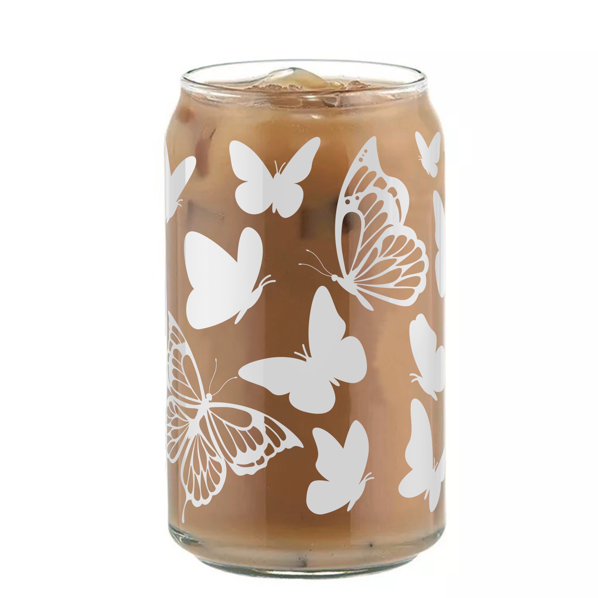 Butterfly Soda Can Glass Butterfly Beer Can Glass Monarch Butterflies ...