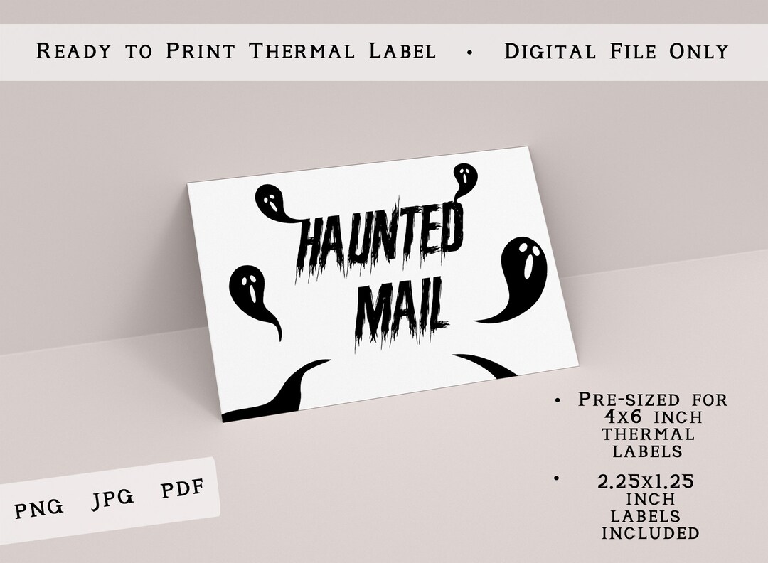 Halloween Thermal Label Haunted Mail Halloween Packaging Sticker Spooky ...