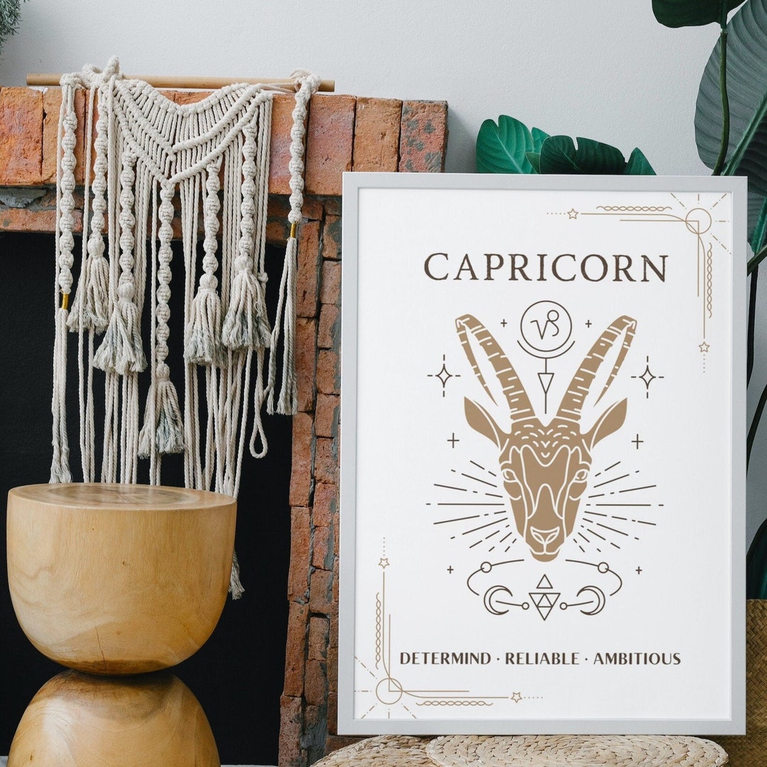 CAPRICORN PRINTABLE Wall Art Zodiac Wall Art Horoscope Wall Art ...