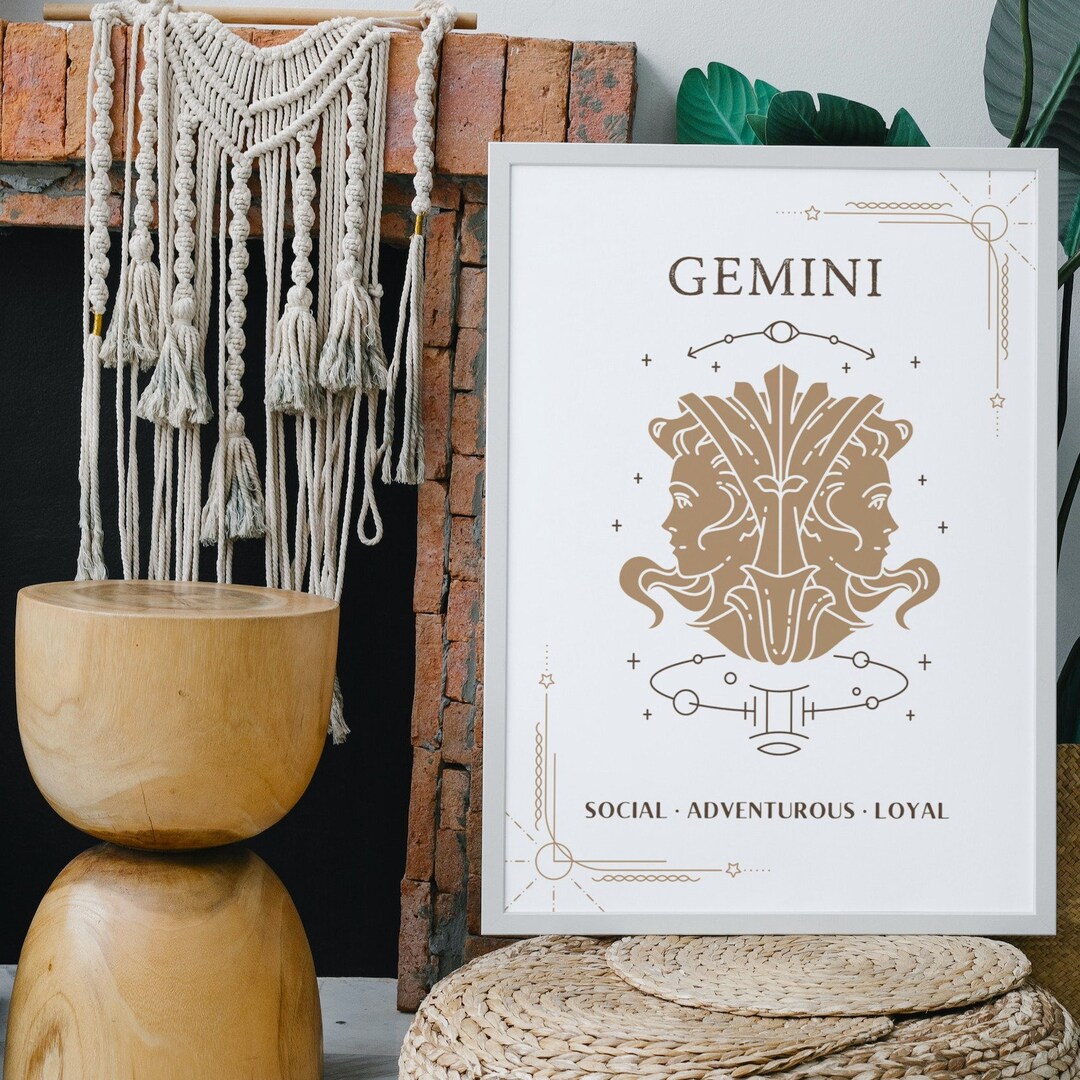 GEMINI PRINTABLE Wall Art Zodiac Wall Art Horoscope Wall Art Astrology ...