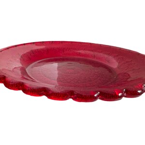 4 Ruby Red Hoff Interieur Pressed Glass Plates/shallow Bowls /made in ...
