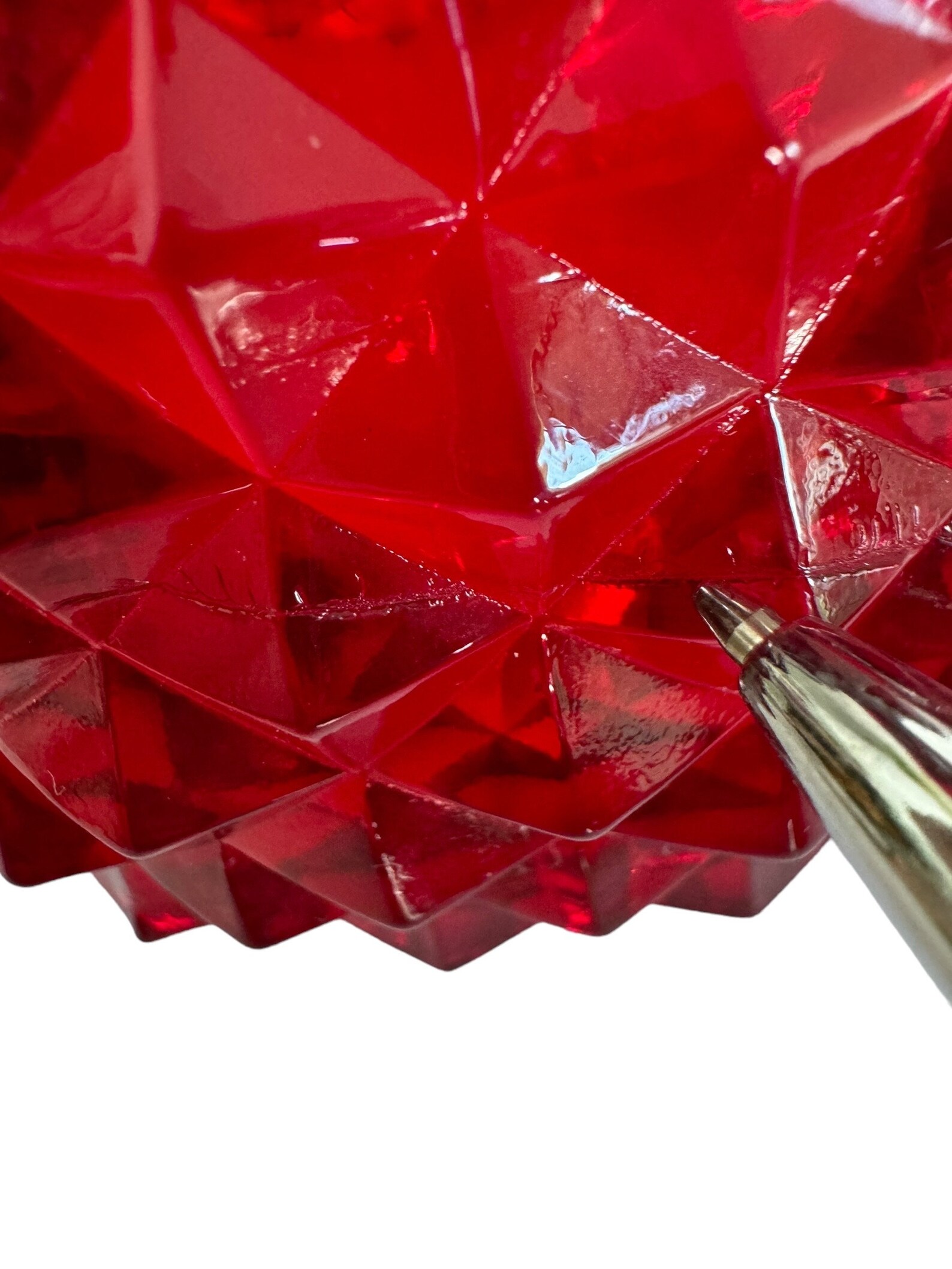 Vintage Westmoreland Ruby Red Diamond Point Sawtooth Edge Glass Lidded ...