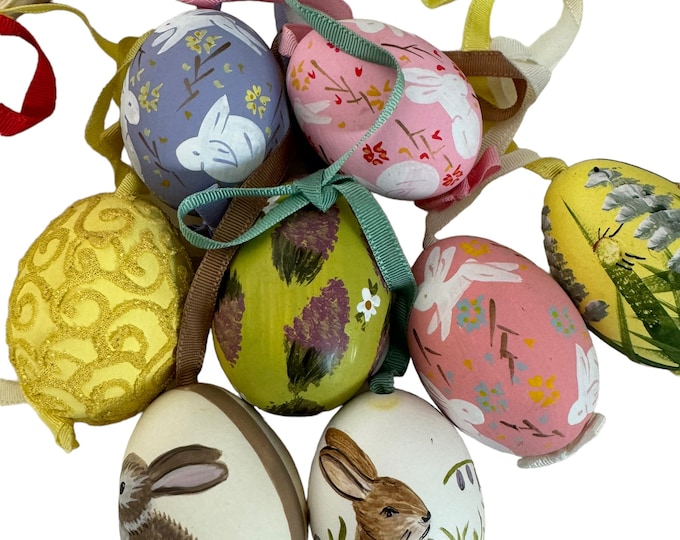Hand Painted Austrian Easter Egg Ornaments/blown Out Real Egg Shells/ Vintage Easter Eggs/easter ...