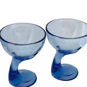 Bormioli Rocco Blue Glass Dessert Bowls/blue Stemmed Dessert Bowls ...