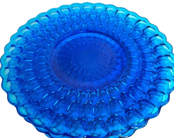 Fenton Colonial Blue Thumbprint 8.5”plates/set of 4/luncheon Plates - Etsy