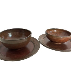 Studio Pottery Rustic Earthtone Tableware/pottery Plates /pottery Bowls ...
