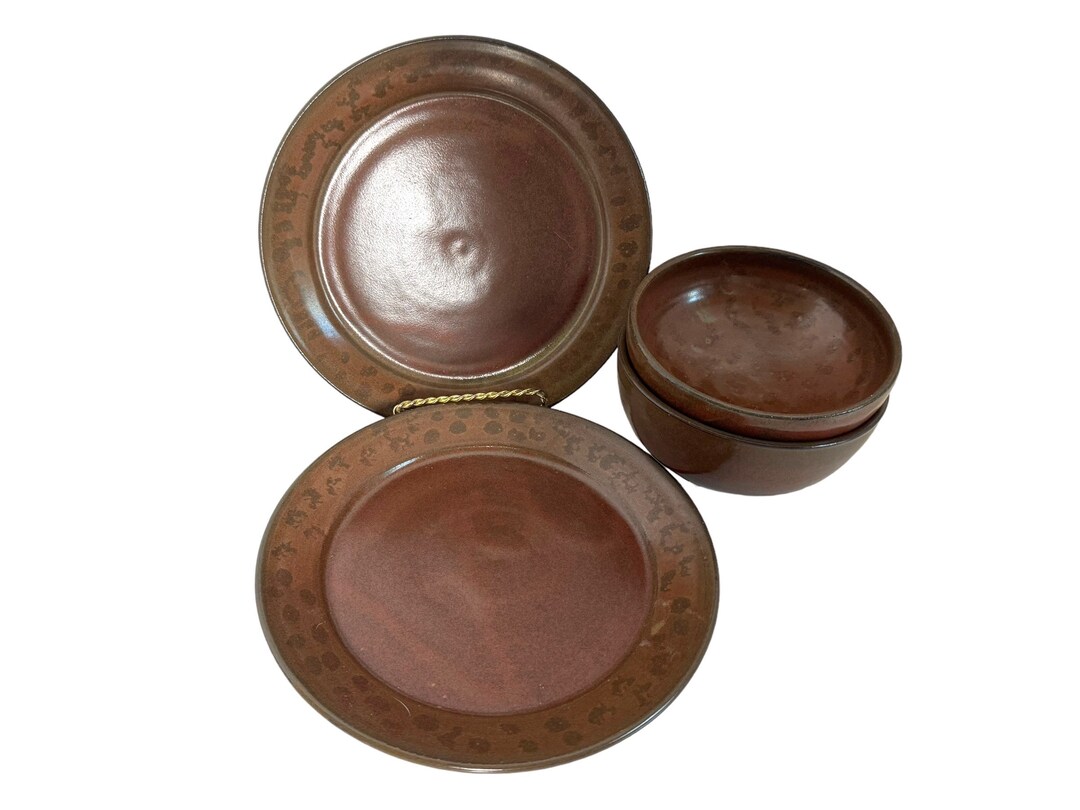Studio Pottery Rustic Earthtone Tableware/pottery Plates /pottery Bowls ...