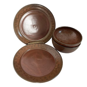 Studio Pottery Rustic Earthtone Tableware/pottery Plates /pottery Bowls ...