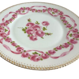 Antique Dresden Rose Floral Plate /german Porcelain Floral Plate ...