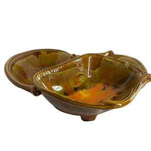 Ccil Style California Pottery Snack Bowl/autumn Leaf Chips and Dip ...