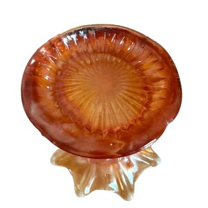 Antique Dugan Wide Rib Peach Opal Carnival Glass Vase Spittoon Shape 6 ...