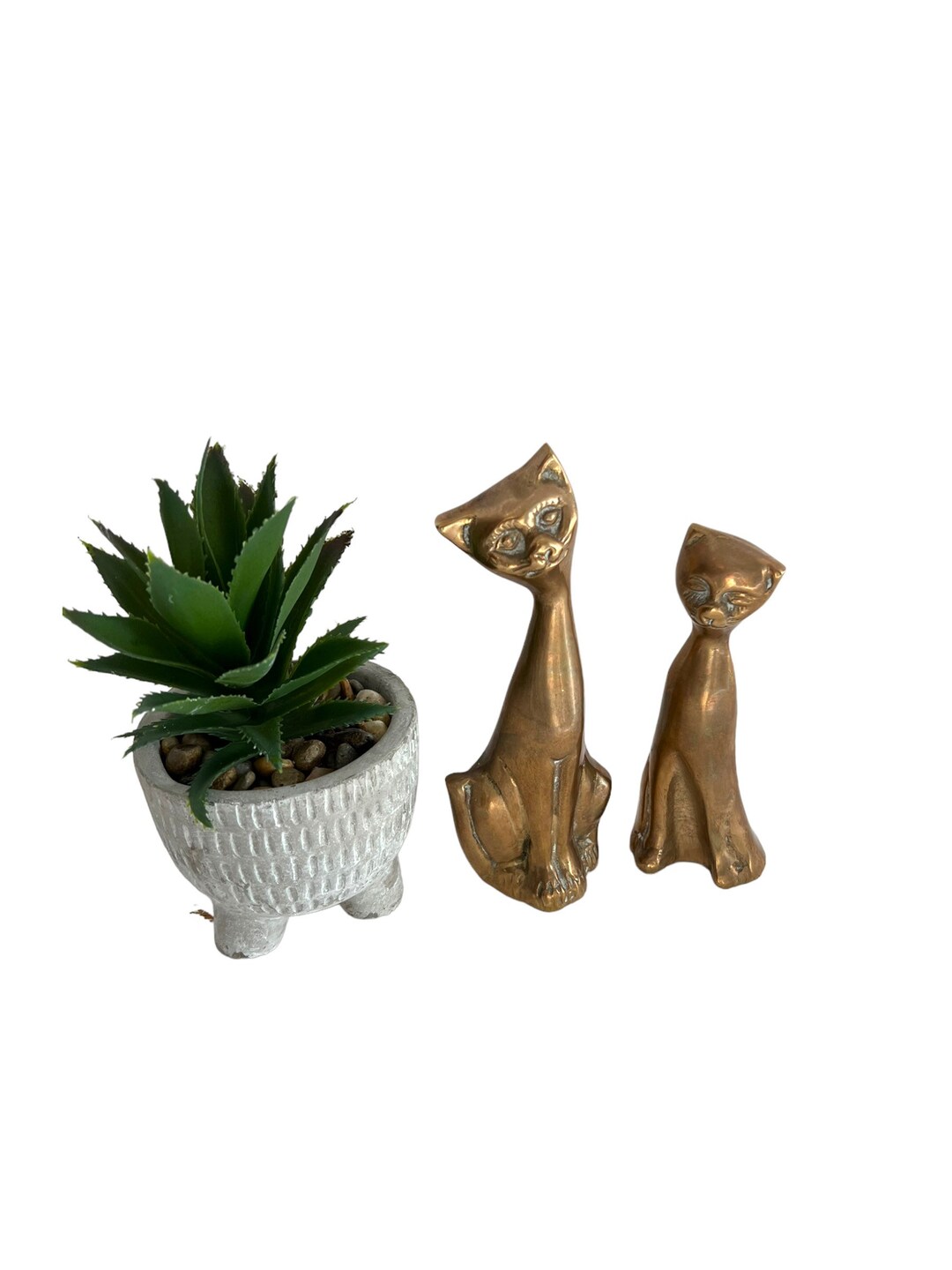 Pair of Vintage Brass MCM Cats/retro Decor/animal Figurines/boho/gift ...