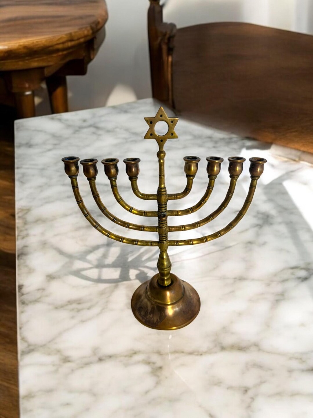 Vintage Solid Brass 7 Branch Temple Menorah/ Judaism Menorah - Etsy