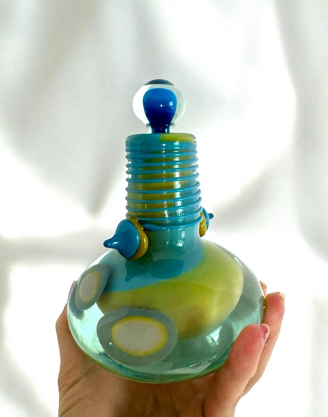 Robert Levin Art Glass Pefume Bottle/dresser Bottle/handblown Art Glass ...