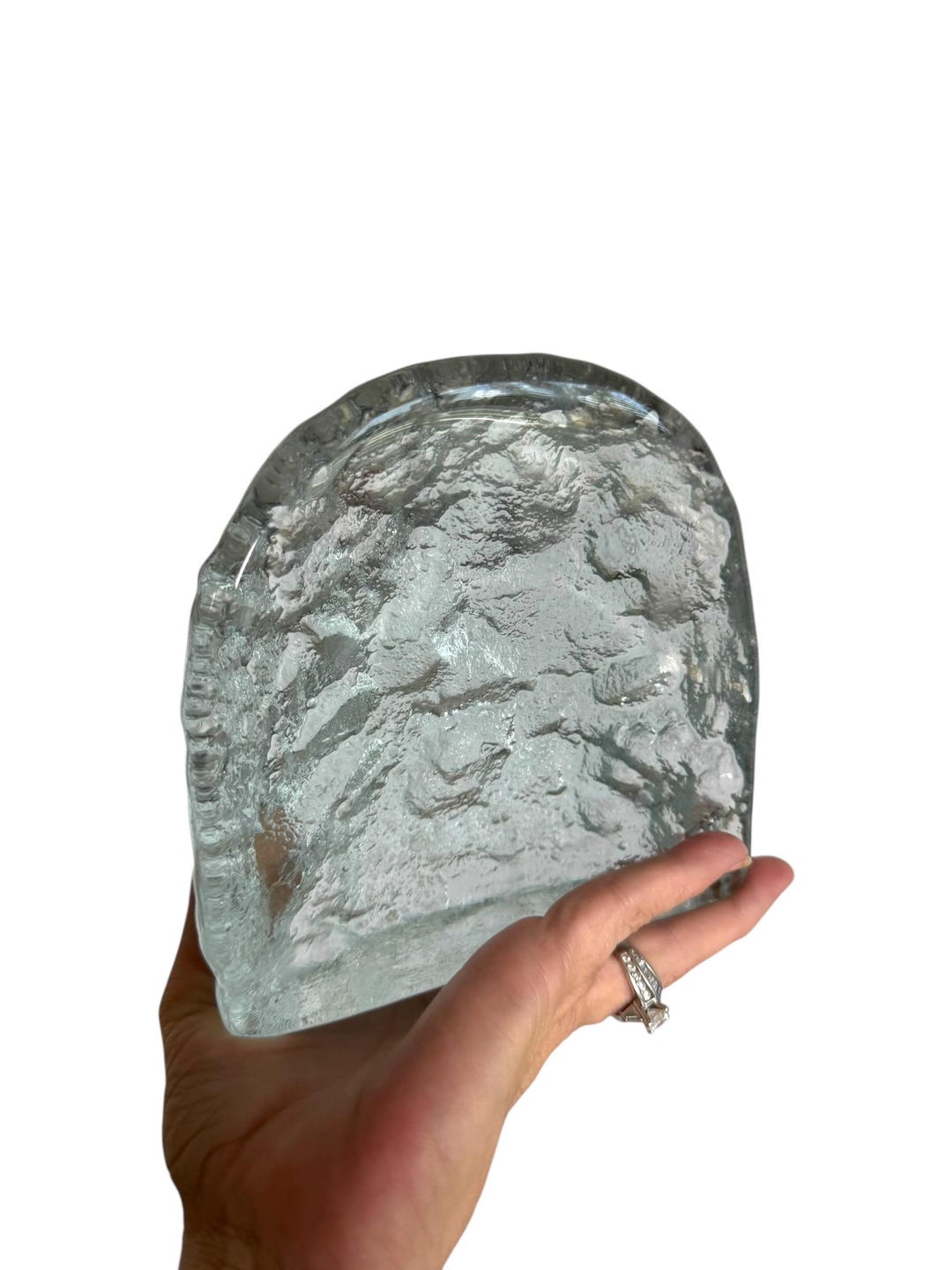 Blenko #741 Rock Moonrock Ice Textured Glass Bookend - Etsy