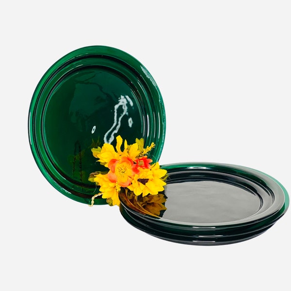 Green Glass Plates - Etsy